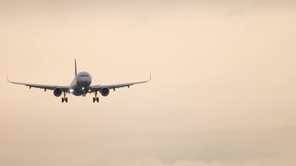 Footage of a jet passenger plane with an unrecognizable livery is ...