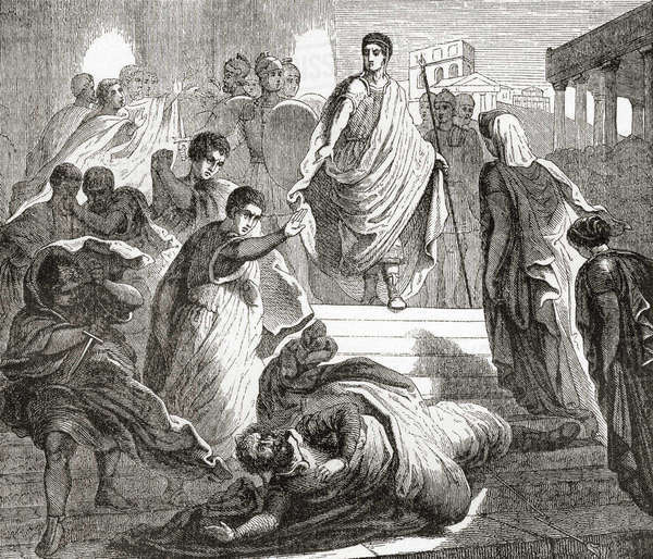 The murder of Servius Tullius by his son-in-law Lucius Tarquinius, 535 ...