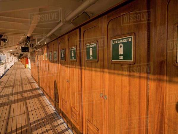 Lifejacket Lockers On Ship Deck - Stock Photo - Dissolve