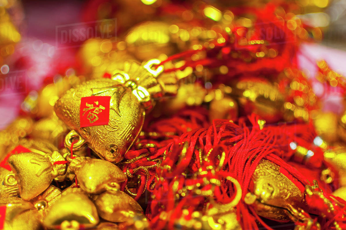 Decoration for hanging with wishes to bring good luck used in Chinese ...