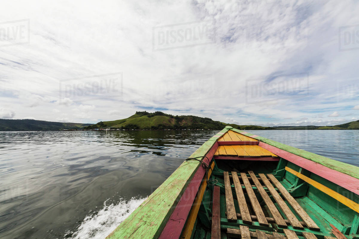 Boat on Lake Sentani, Papua, Indonesia - Royalty-free Stock Photo ...