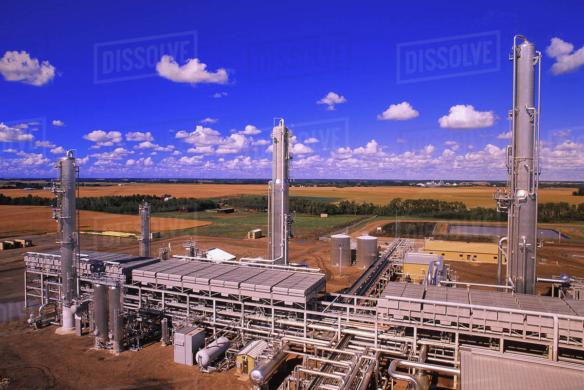 Oil Refinery, Alberta, Canada - Stock Photo - Dissolve