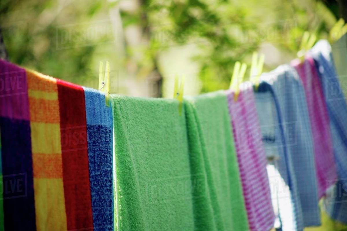 Clothes Hanging Up On The Line - Royalty-free Stock Photo | Dissolve