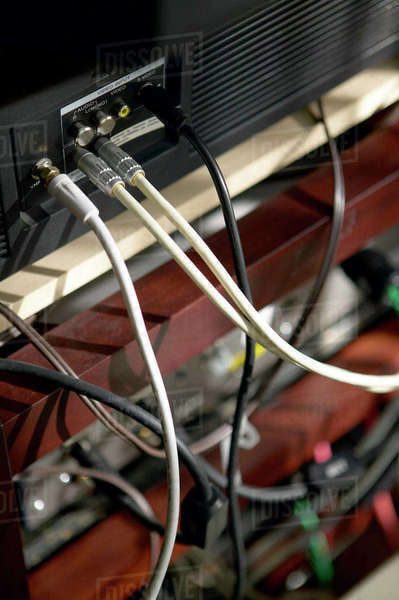 Cables Behind Tv - Stock Photo - Dissolve