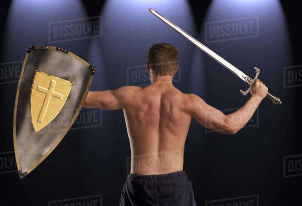 Man With Sword And Shield - Royalty-free Stock Photo | Dissolve
