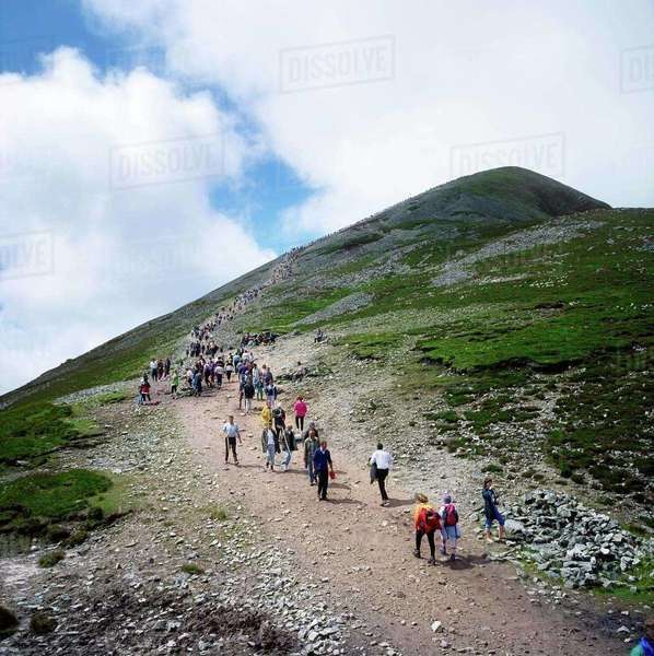 Croagh Patrick, Co Mayo, Ireland; People On A Pilgrimage - Stock Photo ...