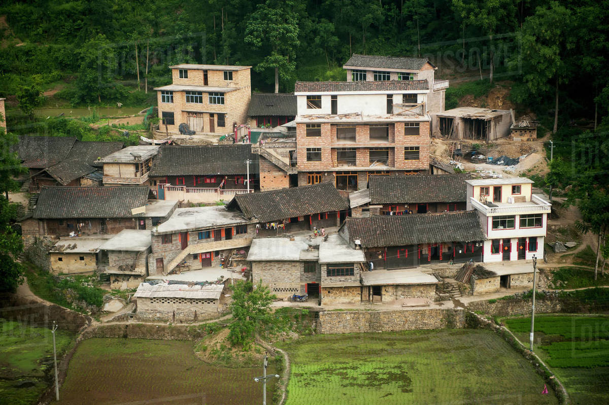 Rural Village; Yunnan Province, China - Stock Photo - Dissolve