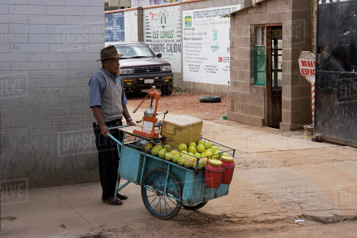 Orange Juice Vendor At The Market, Sucre, Chuquisaca Department ...