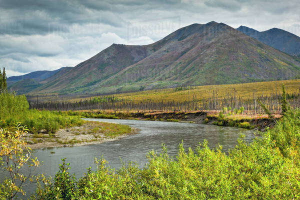 South Fork of Koyukuk River and Brooks Range, Dalton Hwy, Arctic Alaska ...