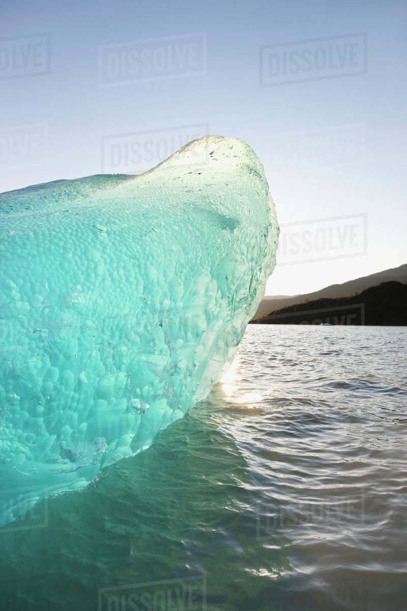 Iceberg broken off Mendenhall Glacier floating in Mendenhall lake ...