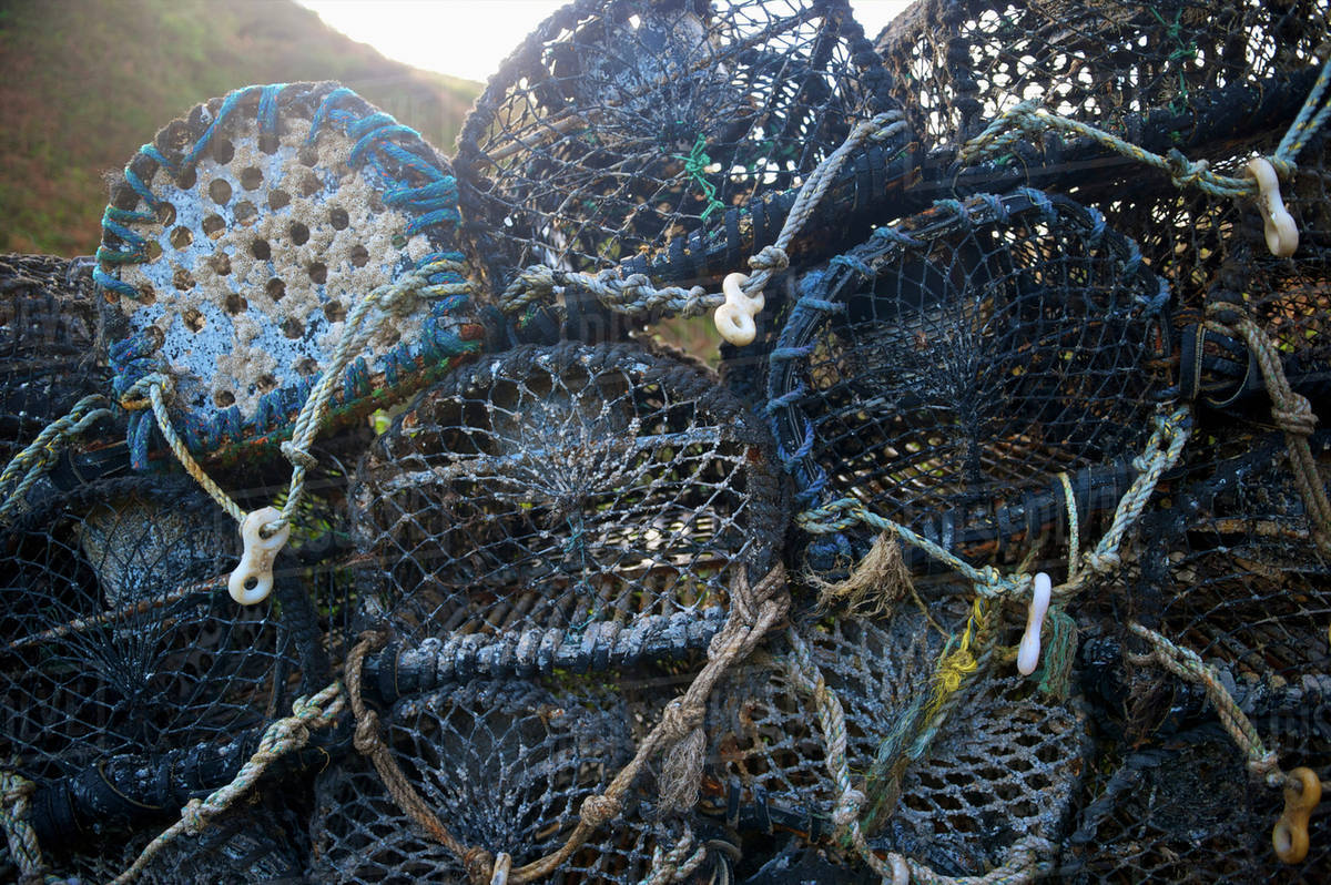 Lobster nets, Fishermans Cove; Aberdaron, Wales - Royalty-free Stock ...