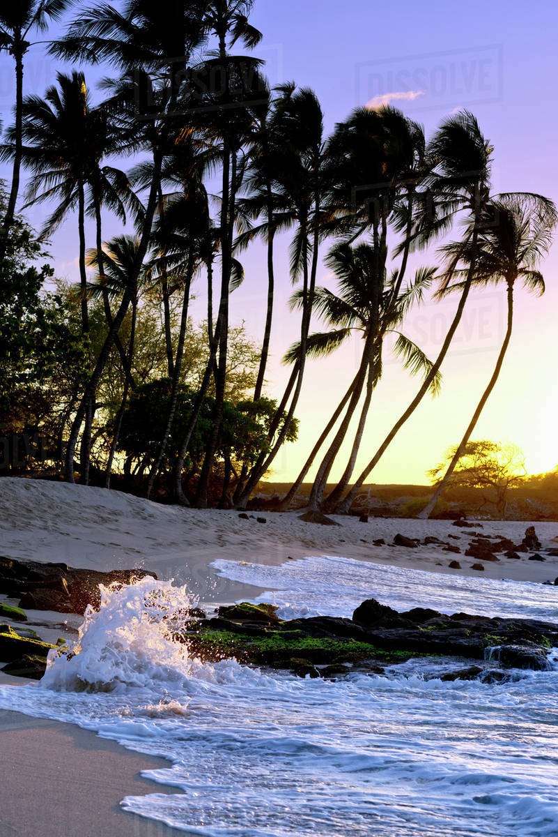 Mahaiula Beach and surf, Kona Coast; Kona, Big Island, Hawaii, United ...