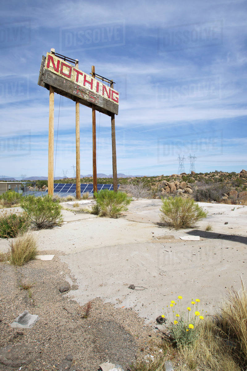 A sign of nothing on an Arizona highway heading towards Las Vegas from ...