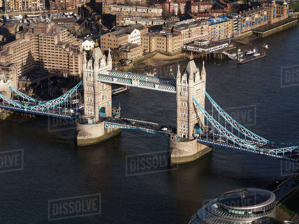 Aerial view of Tower Bridge; London, England - Royalty-free Stock Photo ...