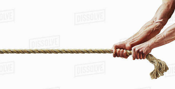 Muscular arms pulling a rope - Royalty-free Stock Photo | Dissolve