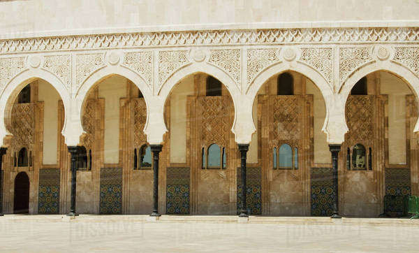 Archways and pillars of a building;Casablanca morocco - Royalty-free ...