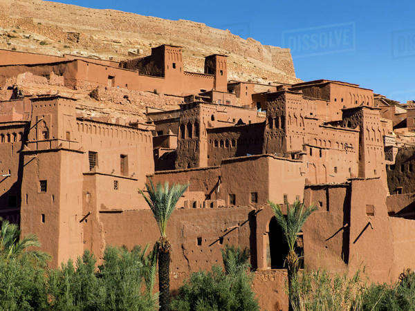 Brown buildings built on a hillside and a blue sky - Royalty-free Stock ...