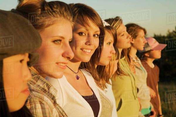 Beautiful Women Lined Up - Stock Photo - Dissolve