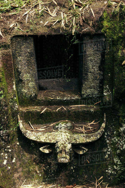 Close-up of a historic stone structure at Objek Wisata Kalimbuang Bori ...