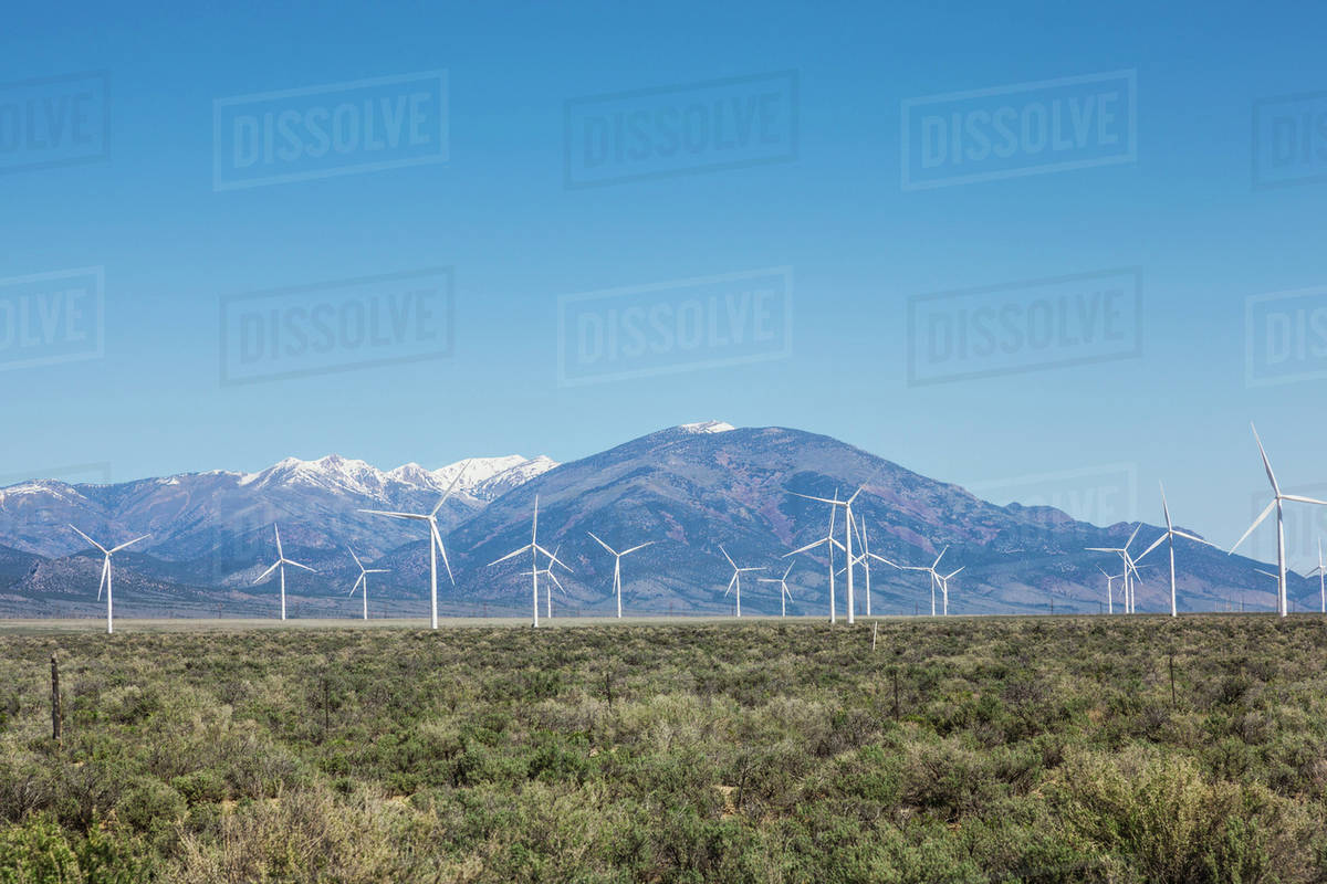 Wind Generators In Eastern Nevada Along Highway 50 With The Schell ...