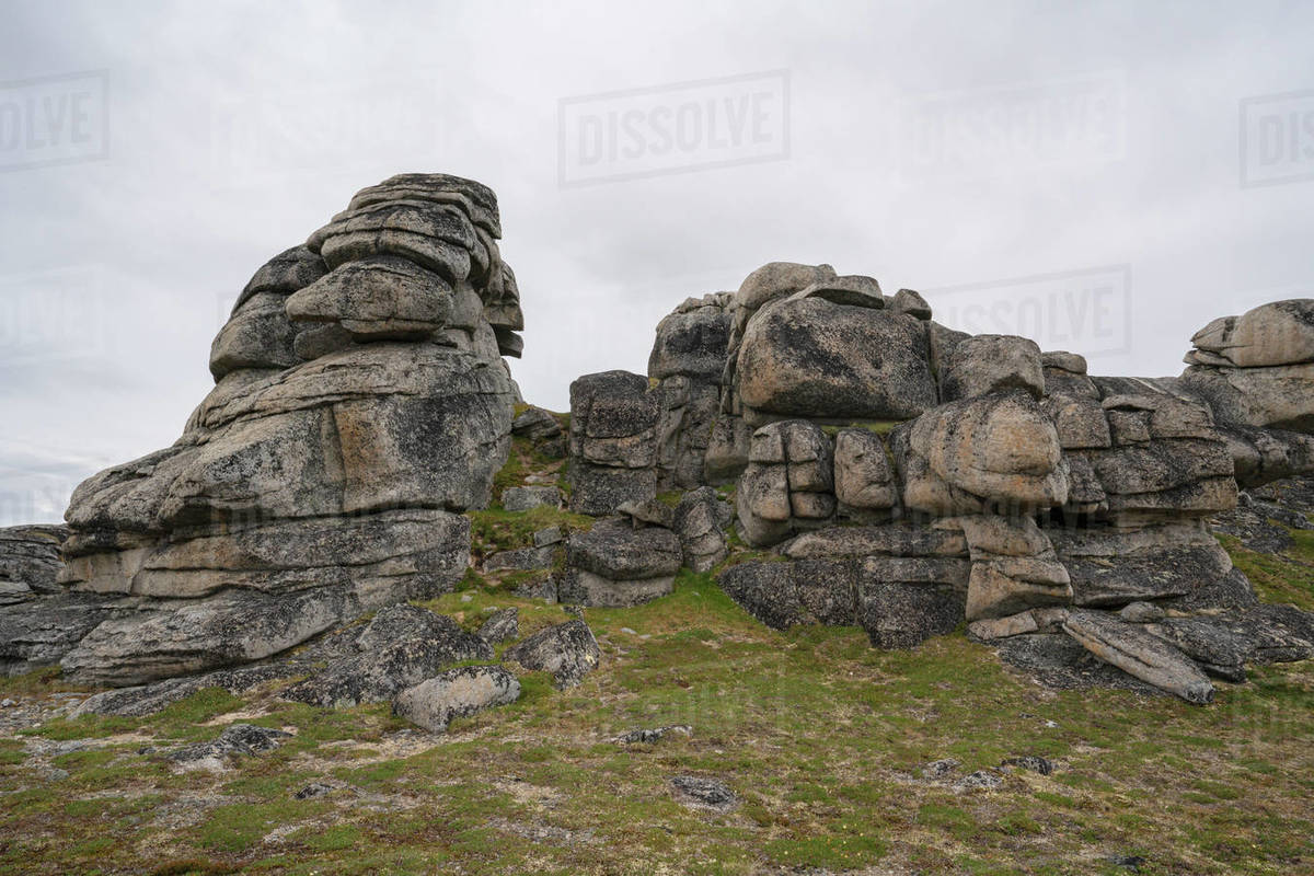 Amazing rock formations known as the Tors located just outside Haines ...