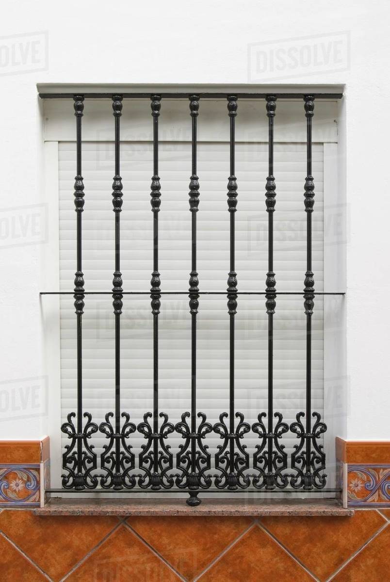 Spanish Window With Security Grill - Royalty-free Stock Photo | Dissolve