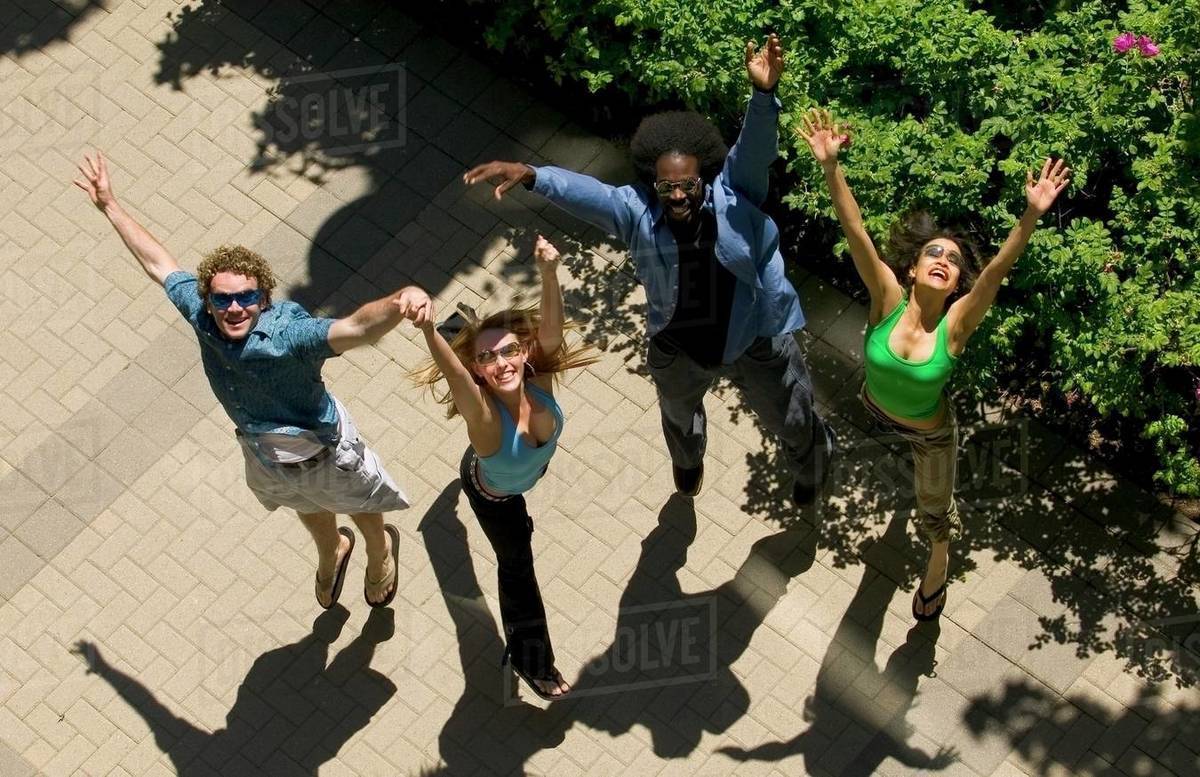People Jumping - Stock Photo - Dissolve
