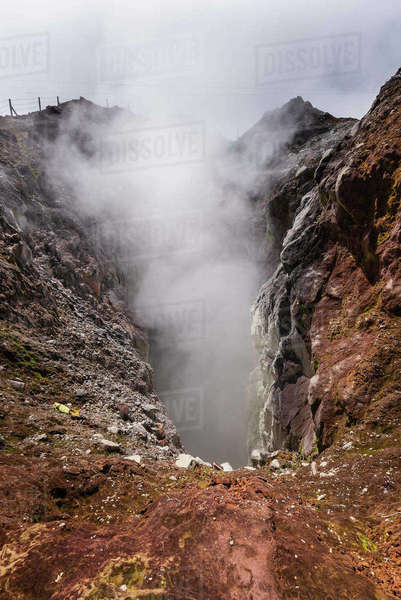 Vapor emissions from the rocky crater of the La Grande Soufriere ...