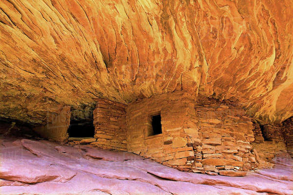 'House on Fire' ruins of the ancient Pueblos cliff dwellings, stone ...