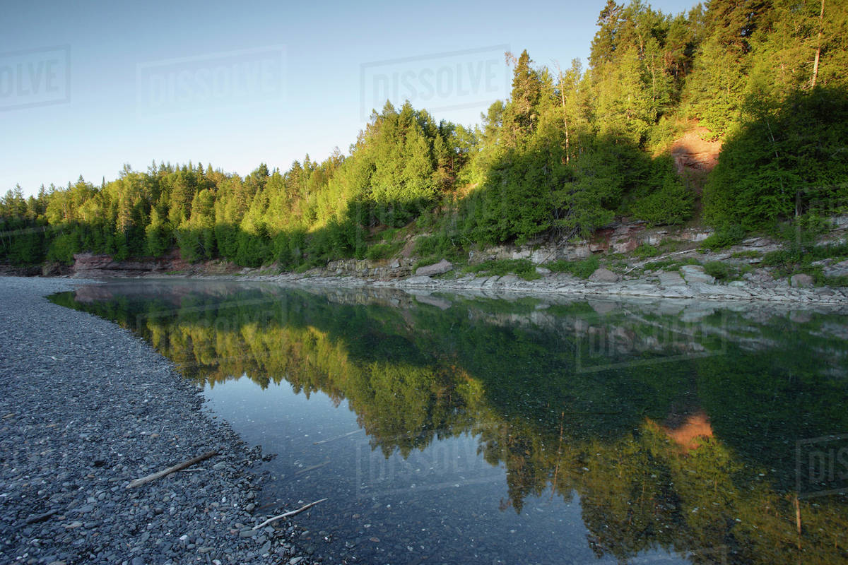 View Of Bonaventure River At Sunrise, Gaspesie, Quebec - Royalty-free ...