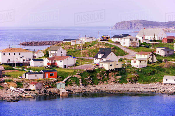 View Of Village And Harbour, Twillingate, Newfoundland, Canada ...