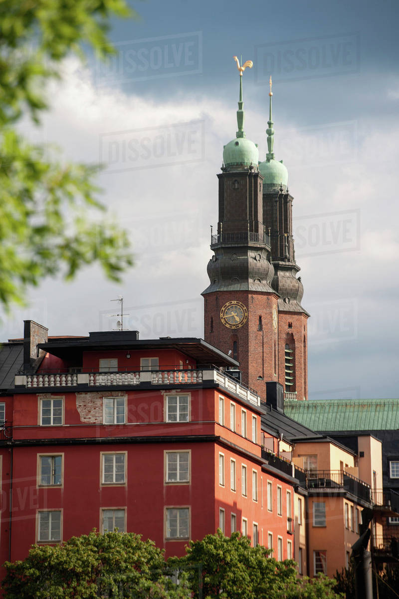 Church Building With Two Towers; Stockholm, Sweden - Royalty-free Stock ...