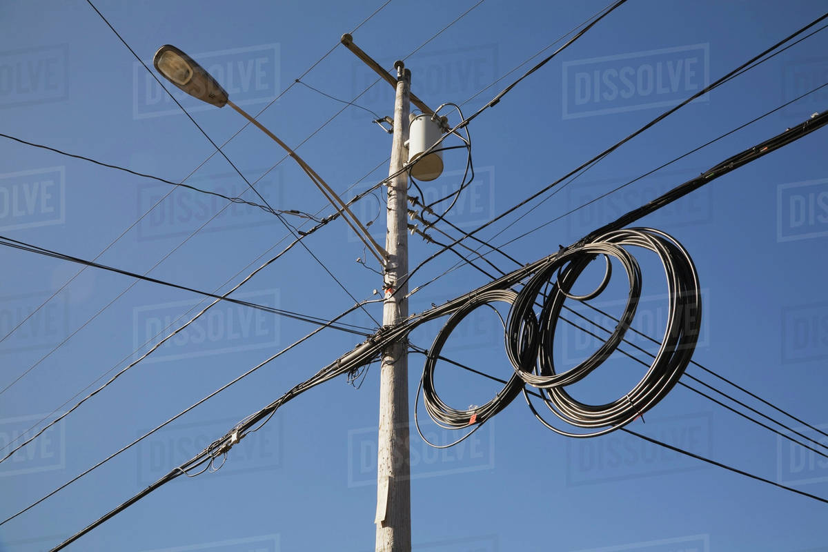 Electrical Utility Pole With Light