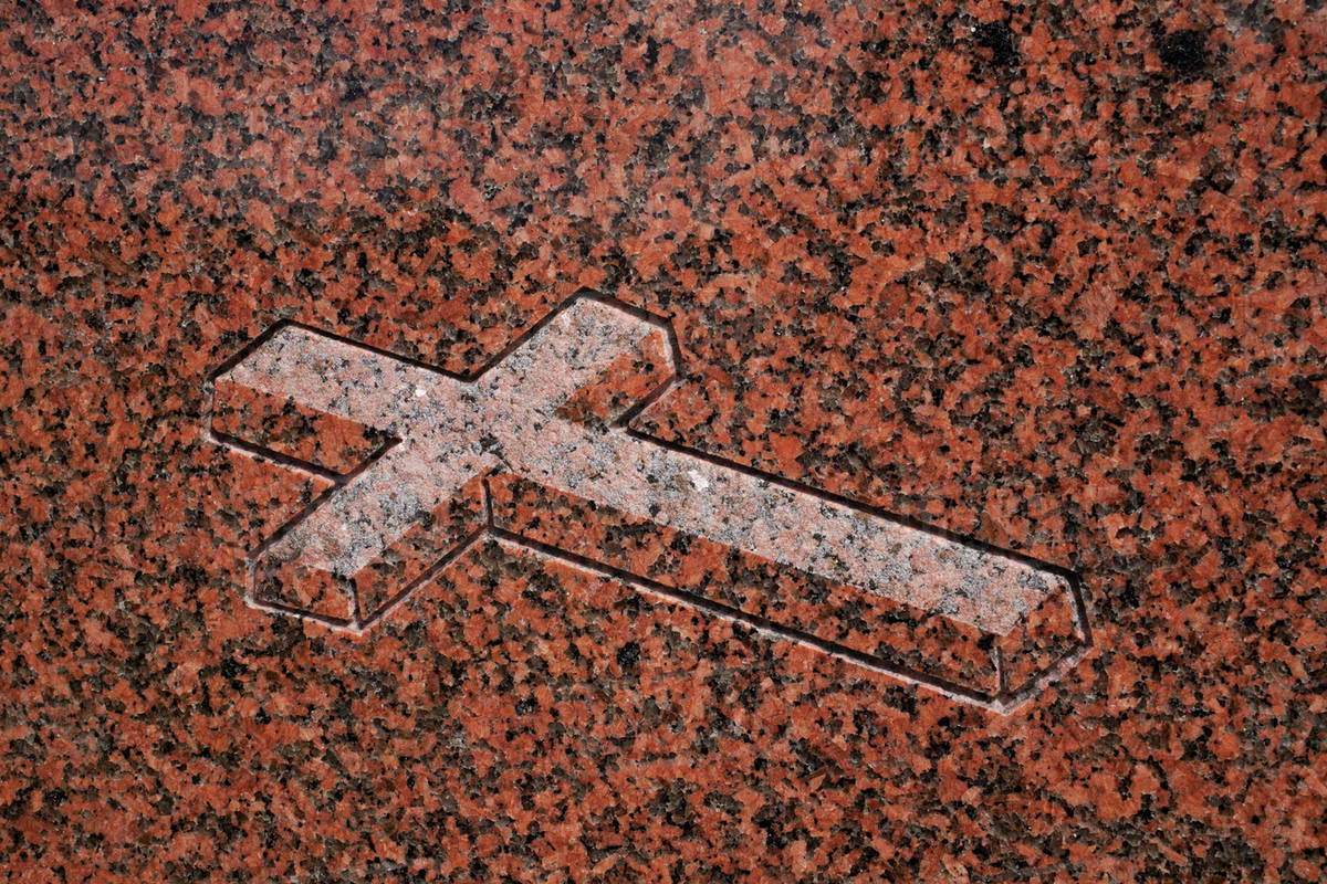 Marble gravestone with a cross;Waterloo quebec canada - Royalty-free ...