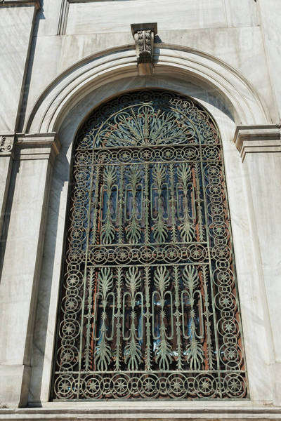 An ornate metal screen in an arched window;Istanbul turkey - Royalty ...