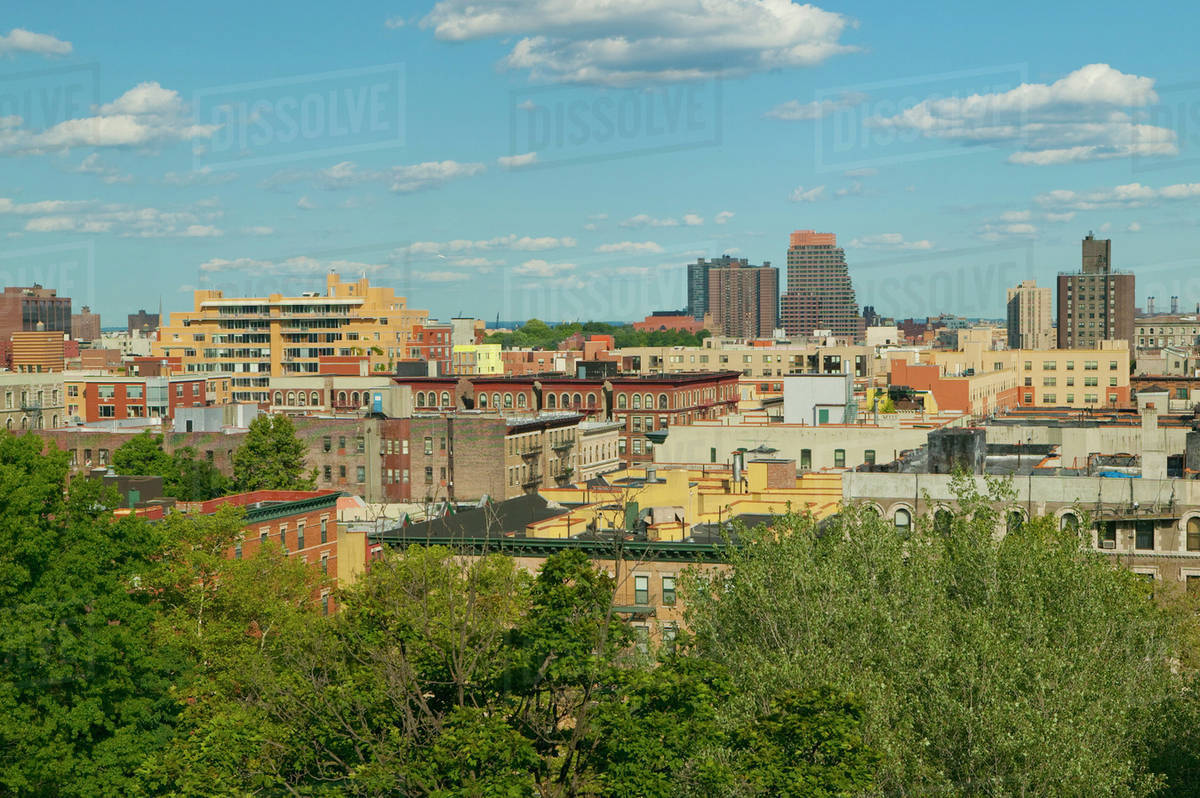 Overview Of Harlem Neighborhood; New York City, New York, United States ...
