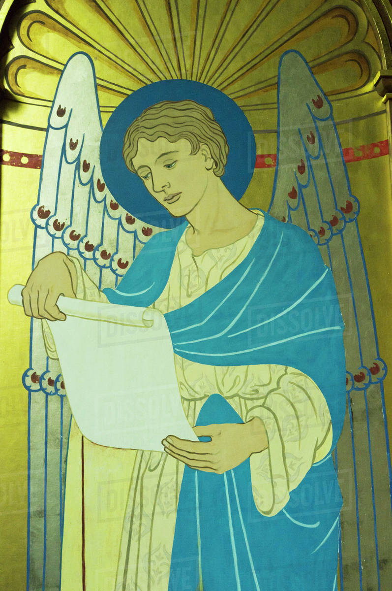 Picture Of An Angel Reading From A Scroll At St Michaels And All Saints ...