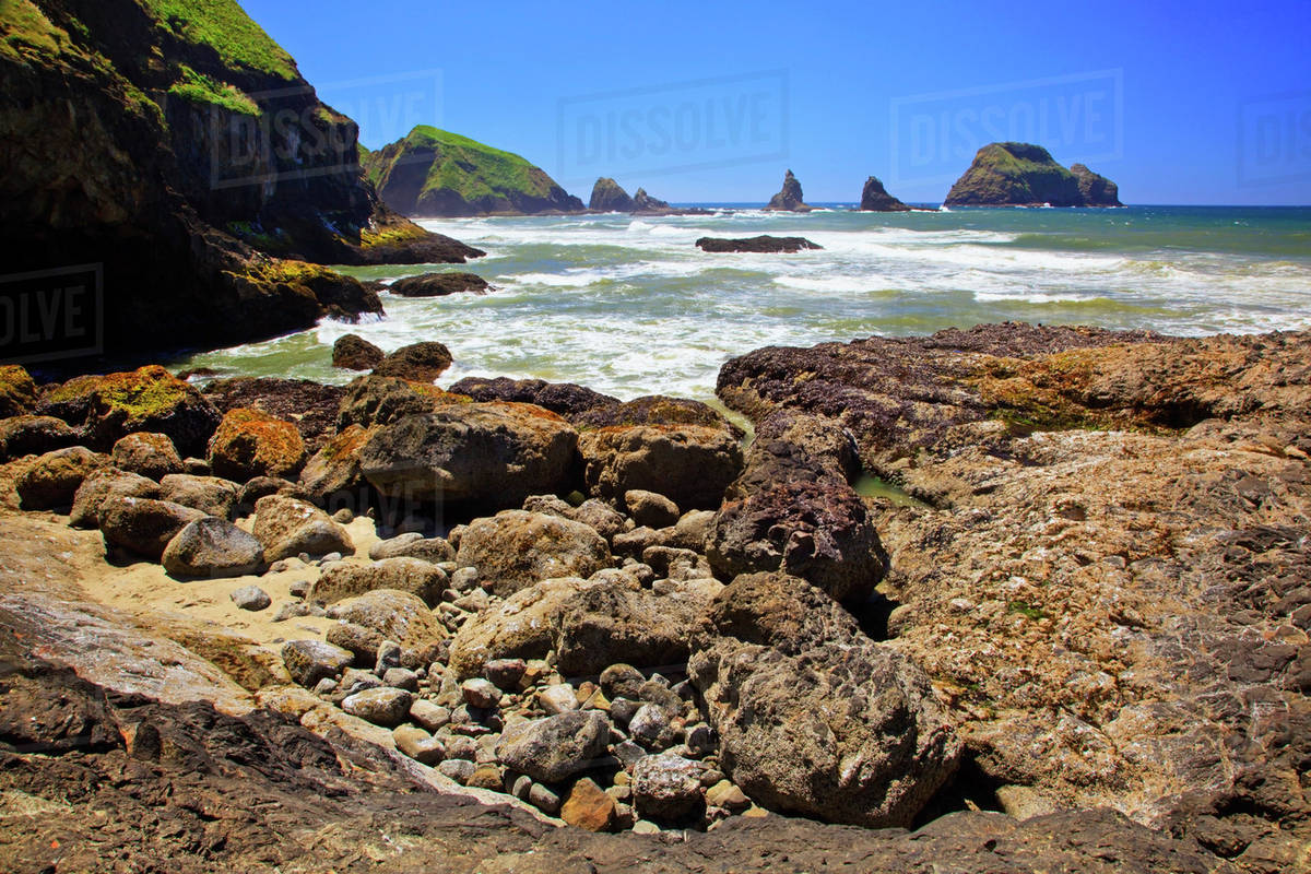 Rock Formations On Short Beach At Oregon Islands National Wildlife ...