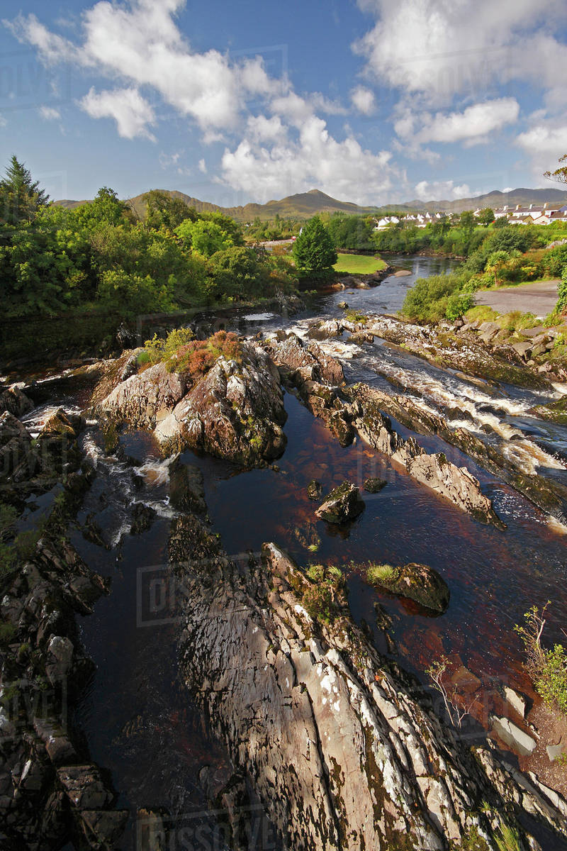 Sneem River And Rocks Below The Village On The Ring Of Kerry; County ...