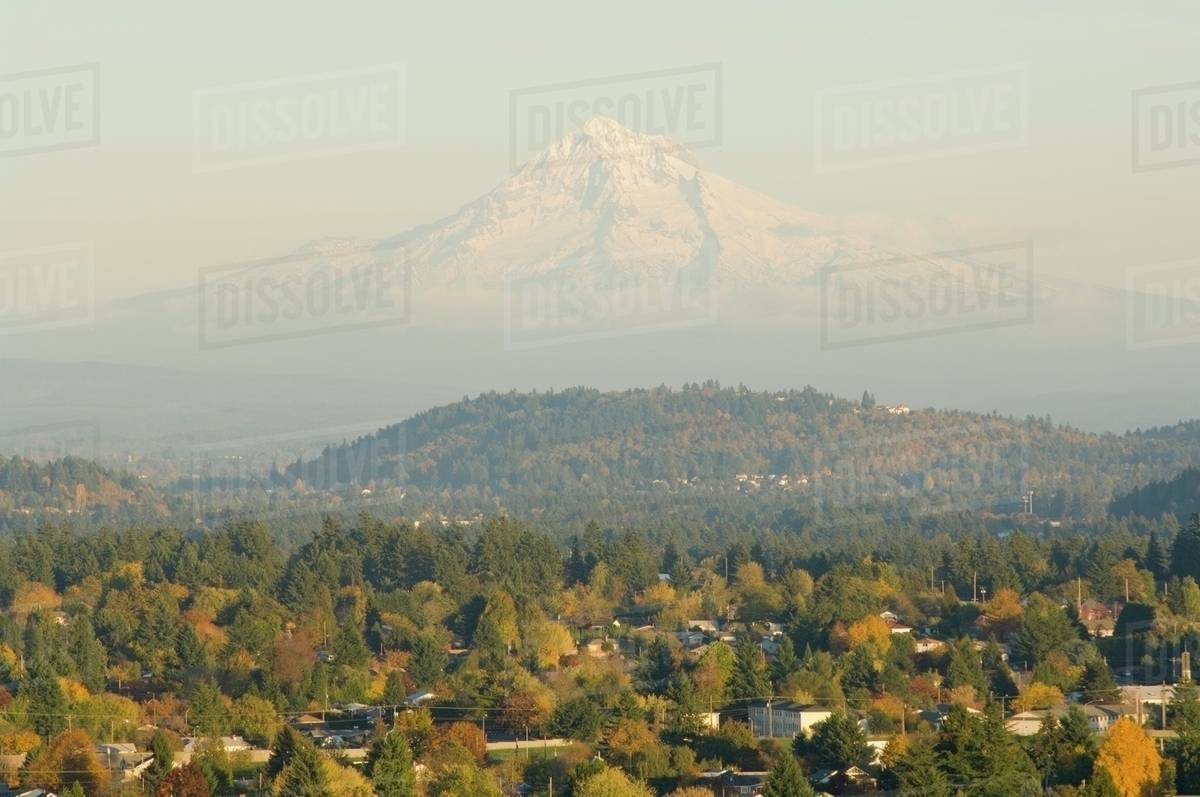 Portland, Oregon, United States Of America; View Of Mount Hood From ...