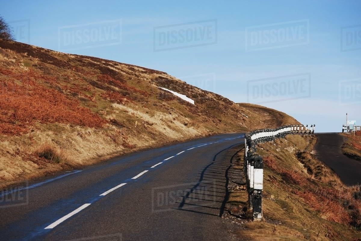Hill End, County Durham, England; A Road Through The Hills - Royalty ...