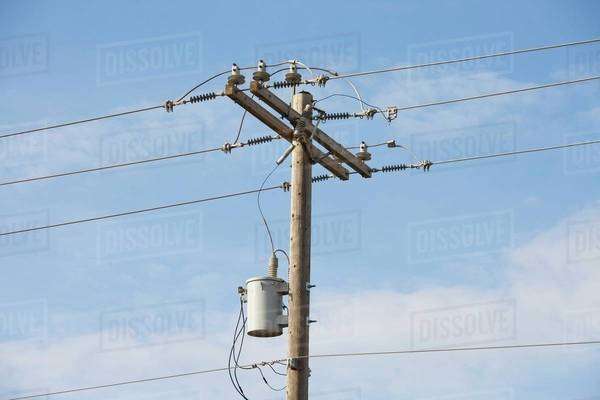 Wooden Power Pole With A Transformer; Edmonton, Alberta, Canada ...
