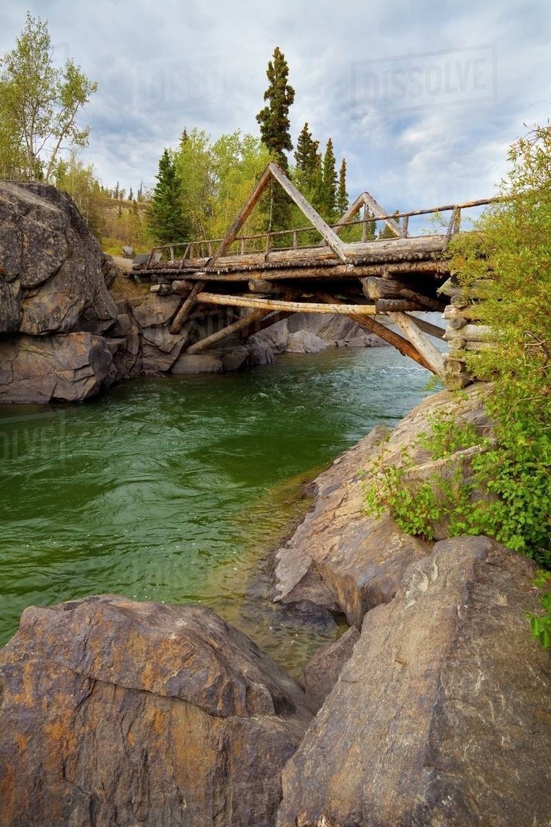A Historic Log Bridge, Frontier Bridge; Haines Junction, Yukon ...