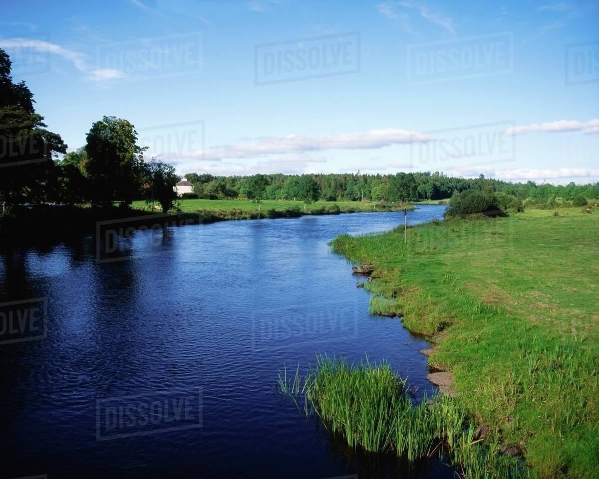 Co Leitrim, River Shannon, View Upstream From Drumsna, Ireland ...