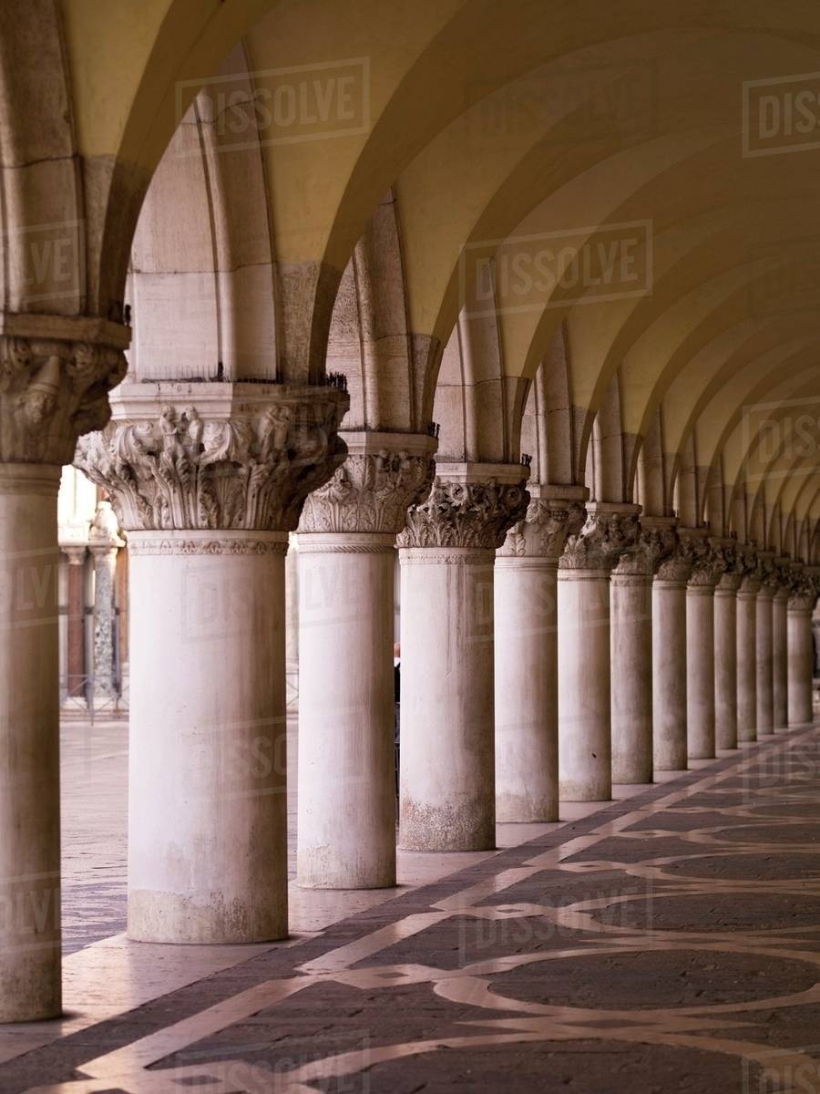 Pillars And Arches, Venice, Italy - Stock Photo - Dissolve