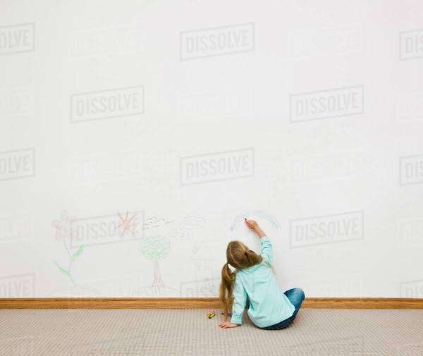 Child Drawing On The Wall - Royalty-free Stock Photo | Dissolve