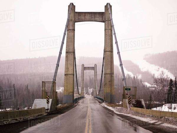 Hudson's Hope Suspension Bridge, Peace River Regional District, British ...