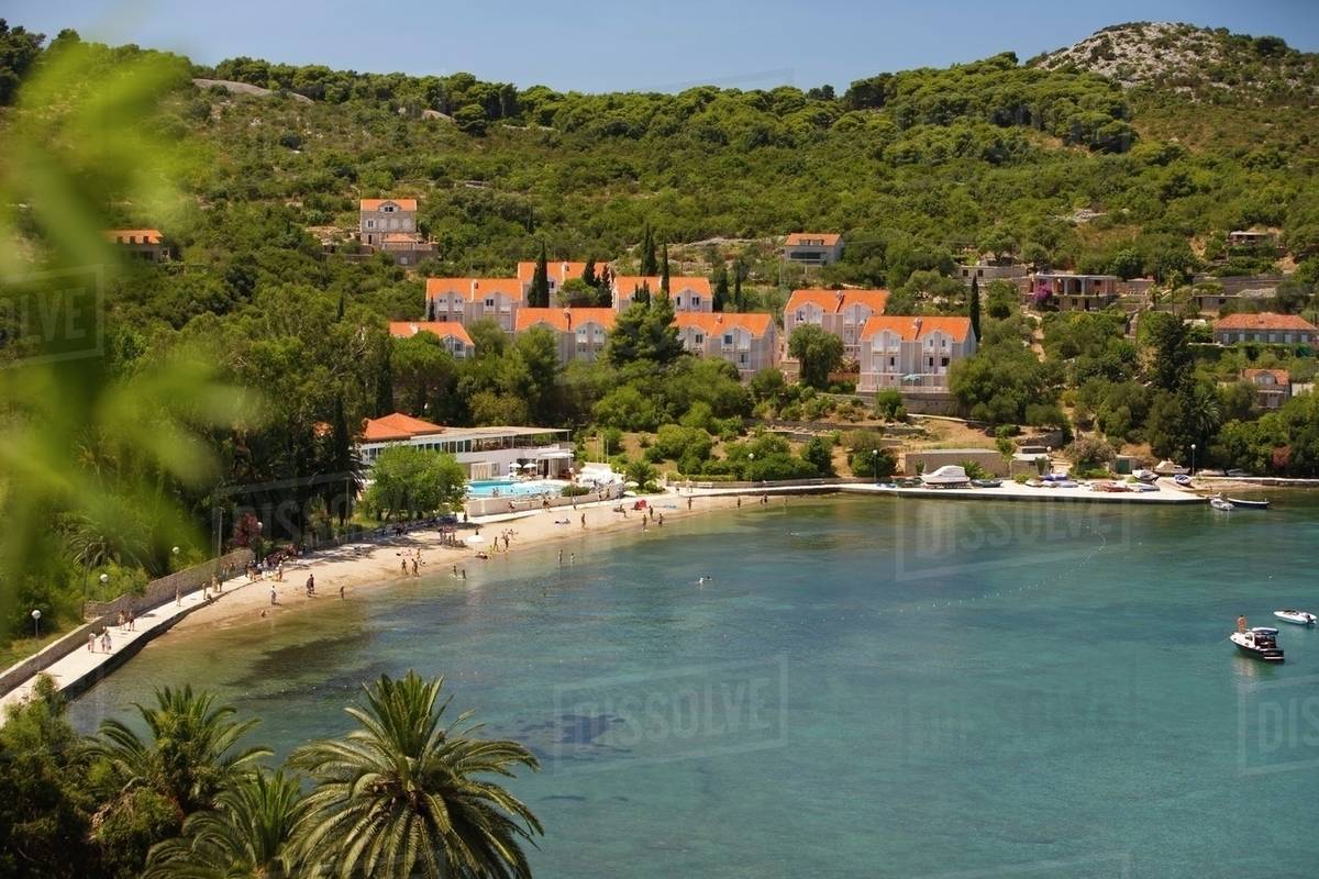 View Of Kolocep Island, Elaphite Islands, South Eastern Tip Of Croatia ...