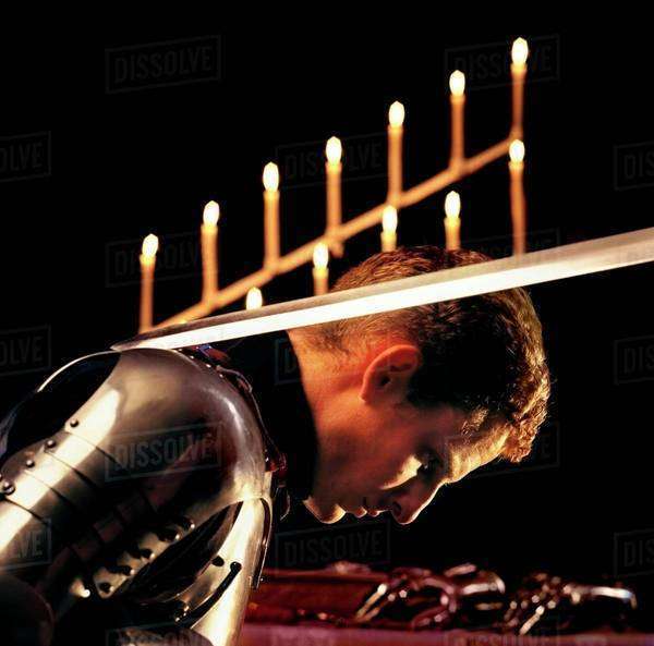 Man In Armor Being Knighted, Side View - Royalty-free Stock Photo ...