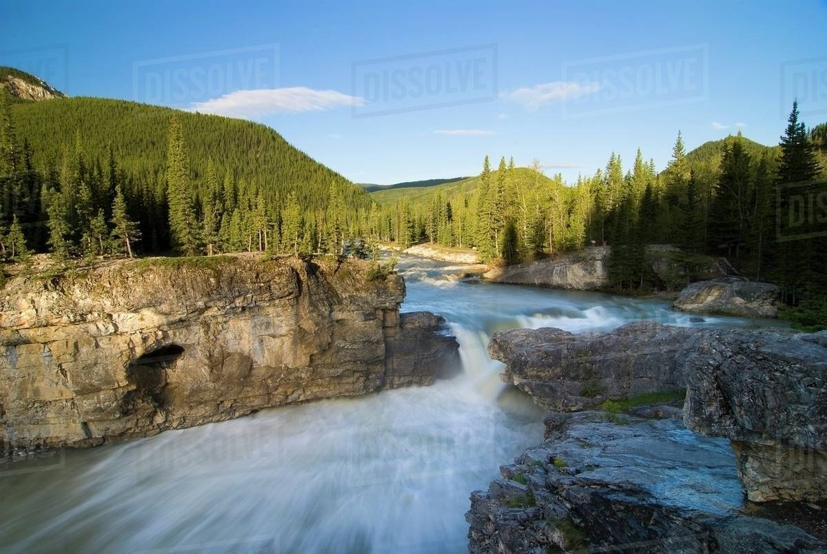 Waterfall, Elbow River, Kananaskis Country, Alberta - Royalty-free ...
